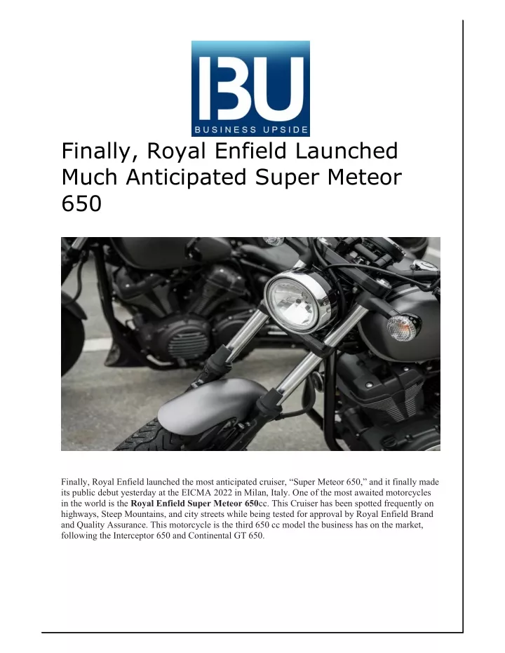 PPT - Finally Royal Enfield Launched Much Anticipated Super Meteor 650 PowerPoint Presentation ...