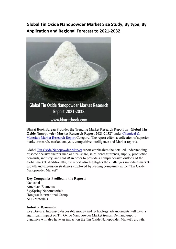 PPT - Global Tin Oxide Nanopowder Market Research Report 2021-2032 ...