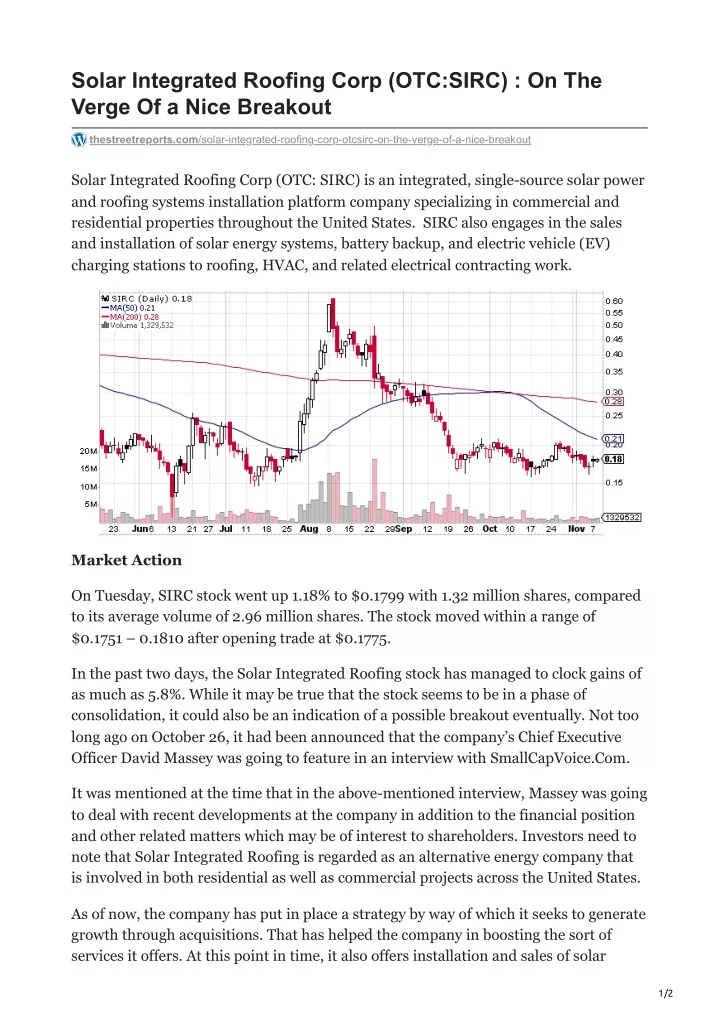 PPT - Solar Integrated Roofing Corp OTCSIRC On The Verge Of a Nice ...