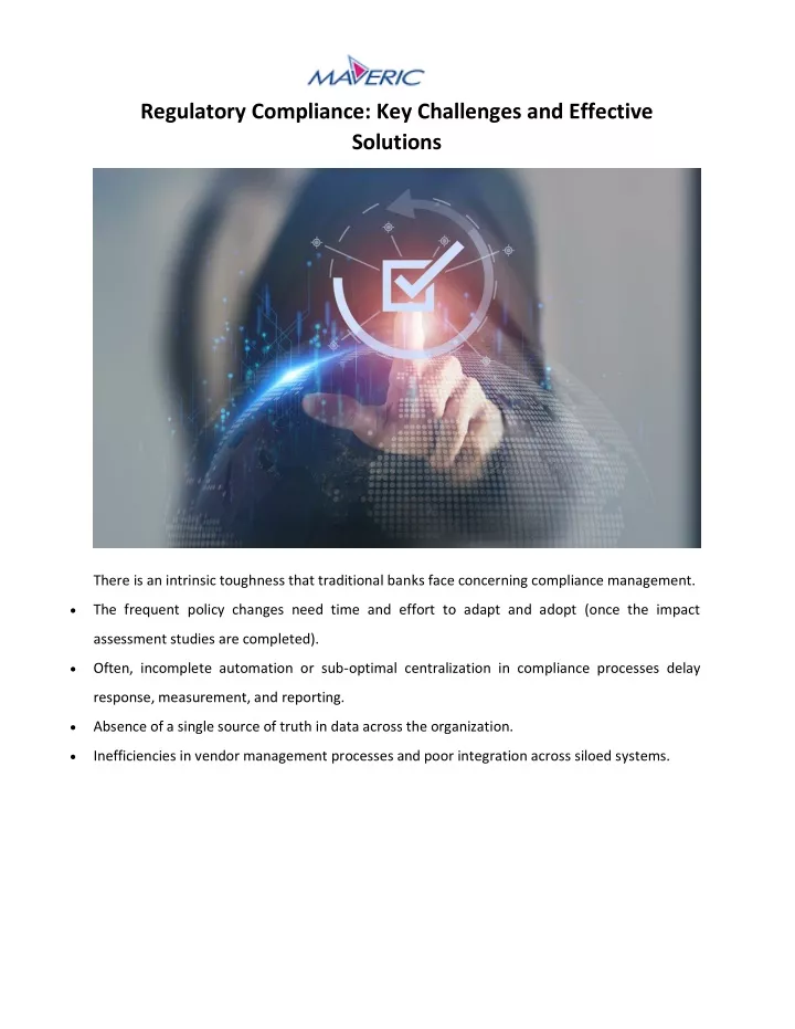 PPT - Regulatory Compliance Key Challenges and Effective Solutions ...
