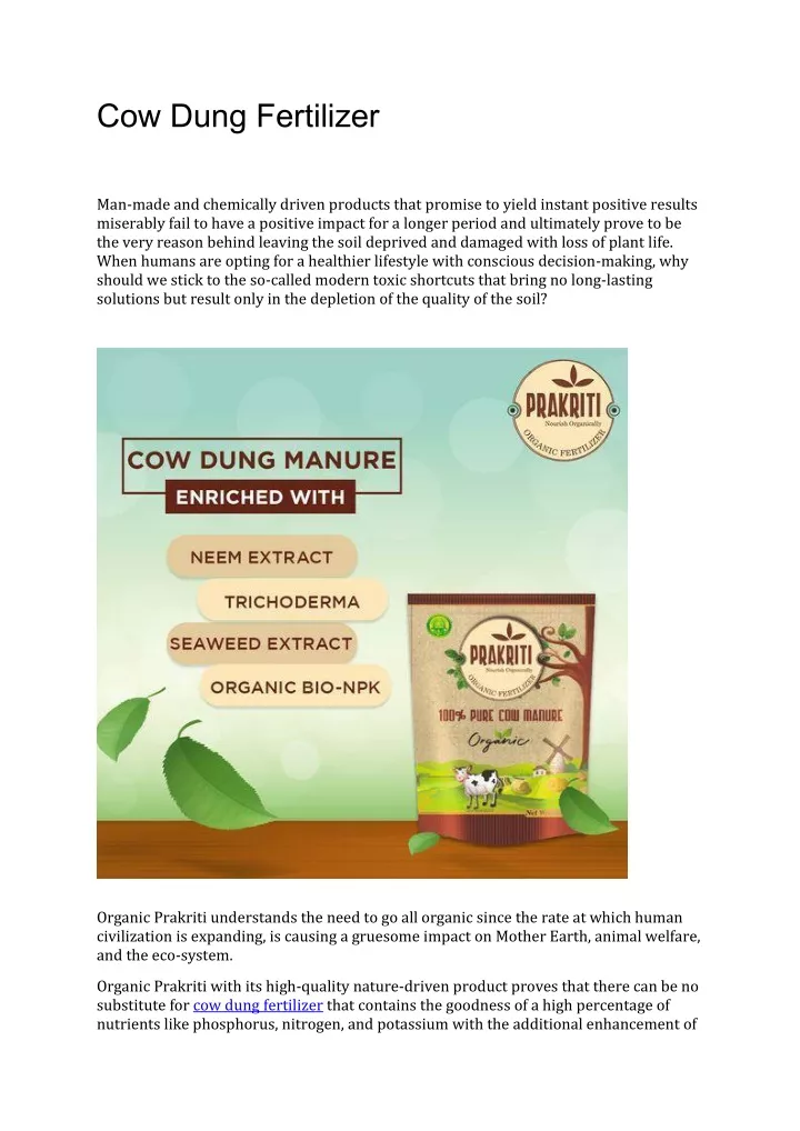 PPT - Cow Dung Fertilizer PowerPoint Presentation, free download - ID ...