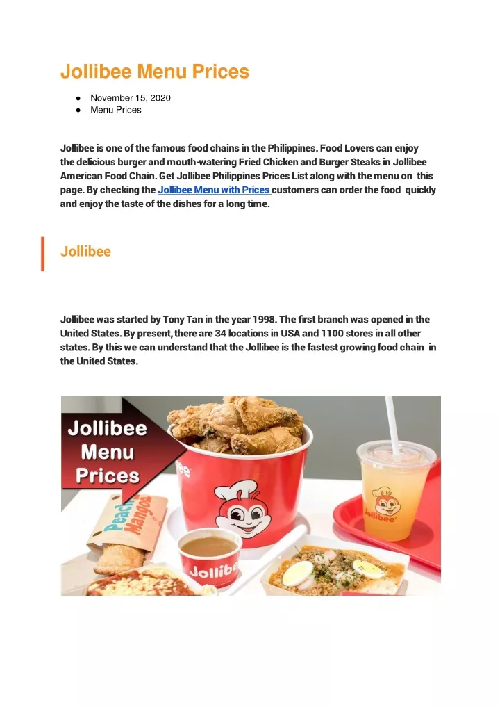 PPT - Jollibee Menu Prices (1) PowerPoint Presentation, free download ...