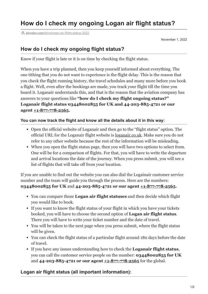 PPT - How do I check my ongoing Logan air flight status? PowerPoint ...