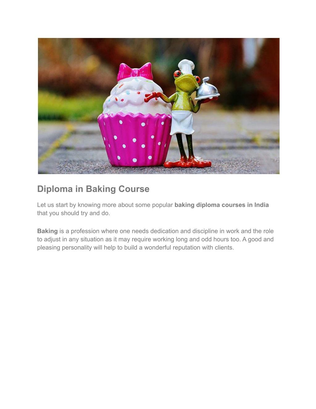 PPT - How do baking diploma courses in India help professionally ...