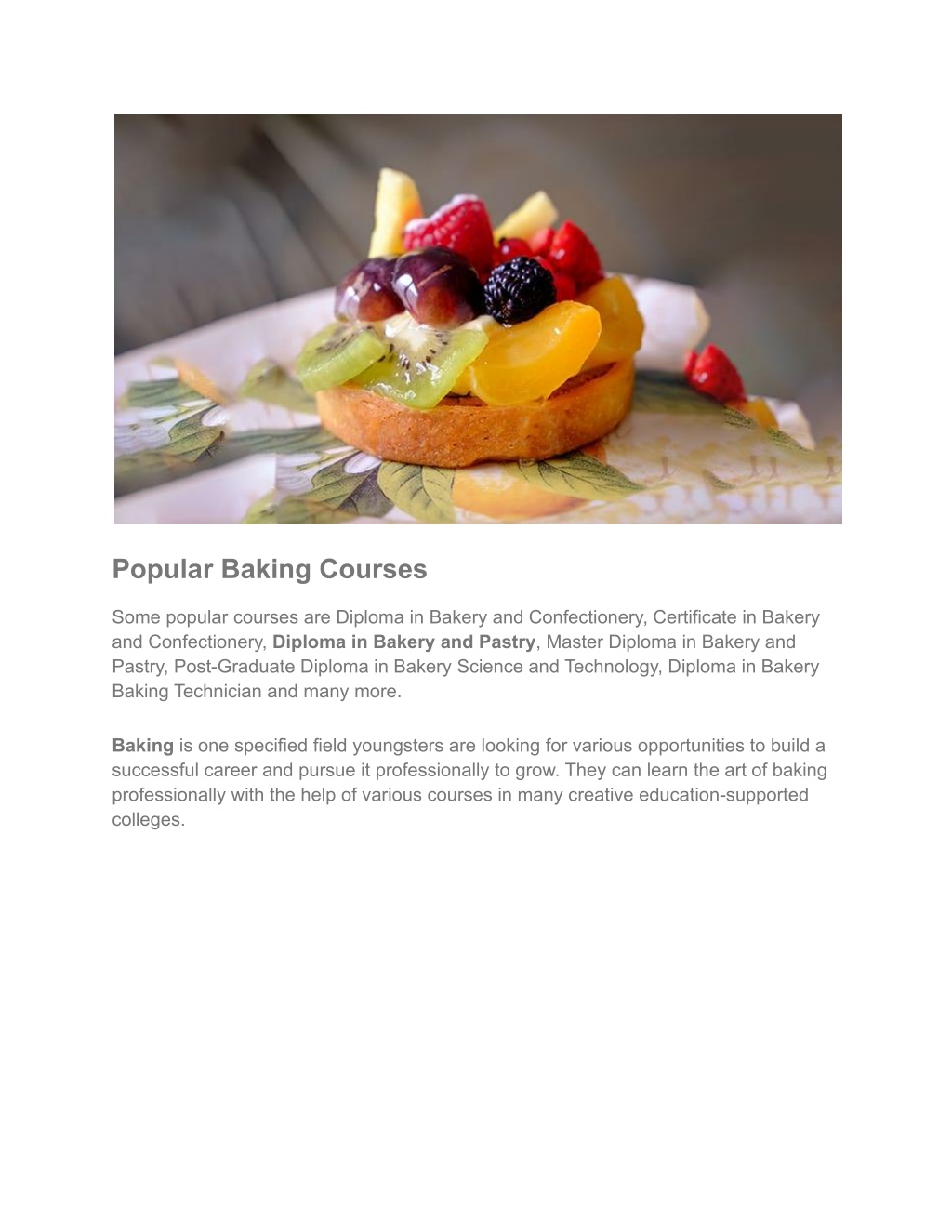PPT - How do baking diploma courses in India help professionally ...