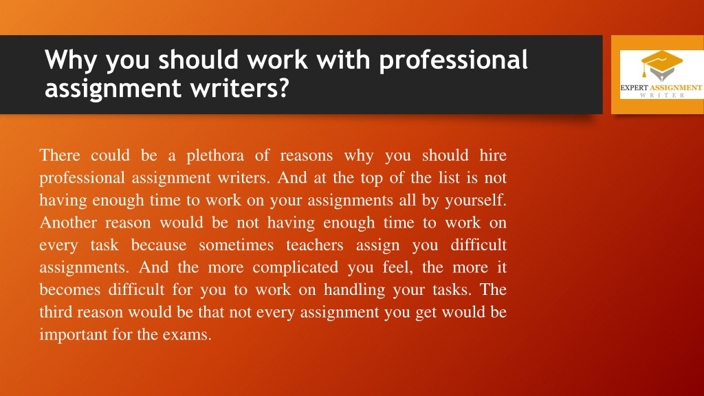 PPT - Expert Assignment Writer - Best Assignment Help UK PowerPoint Presentation - ID:11749225