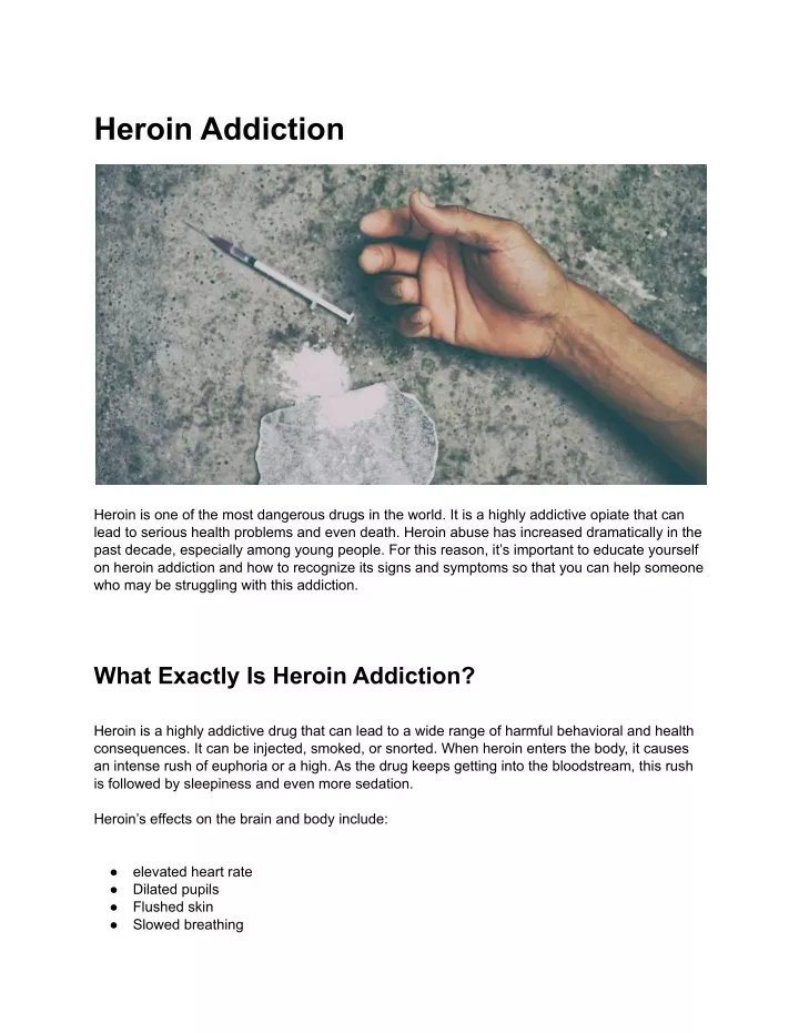 PPT - Heroin Addiction PowerPoint Presentation, free download - ID:11749461