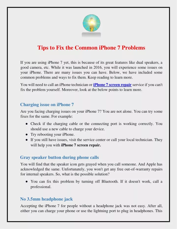 PPT - Tips to Fix the Common iPhone 7 Problems PowerPoint Presentation ...