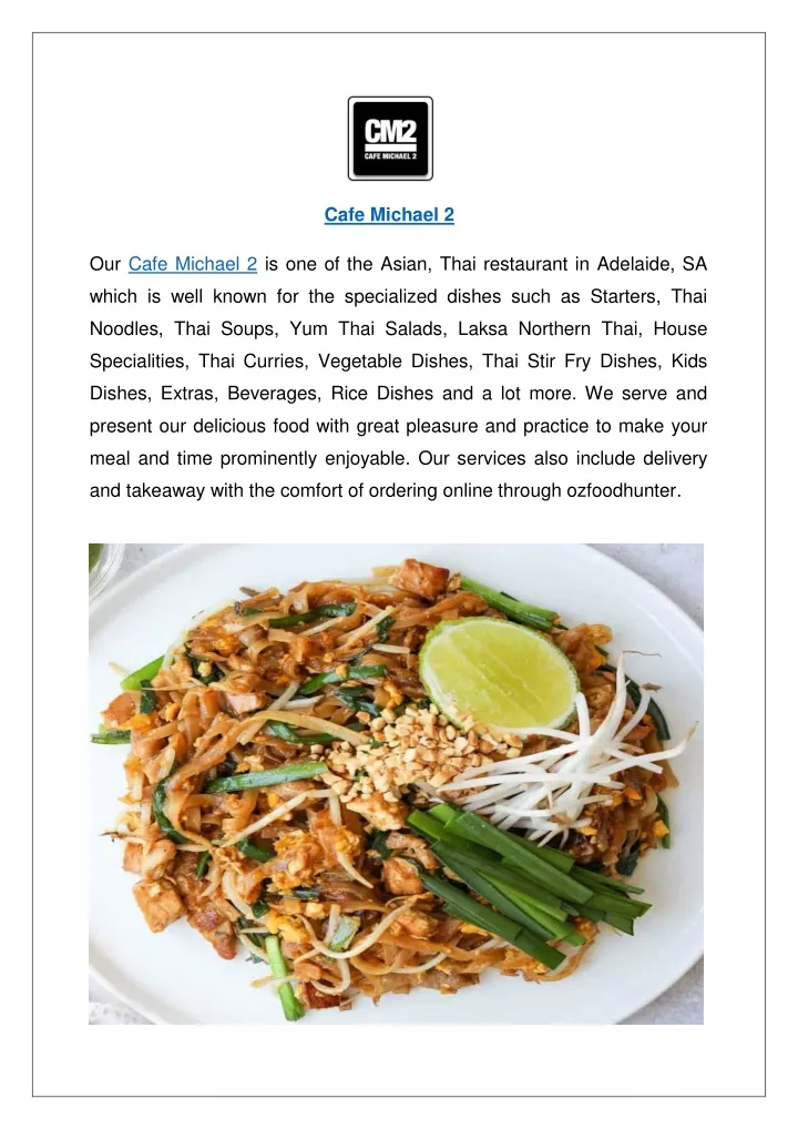 PPT - Cafe Michael 2 Restaurant Menu Adelaide, SA - 15% Off PowerPoint ...
