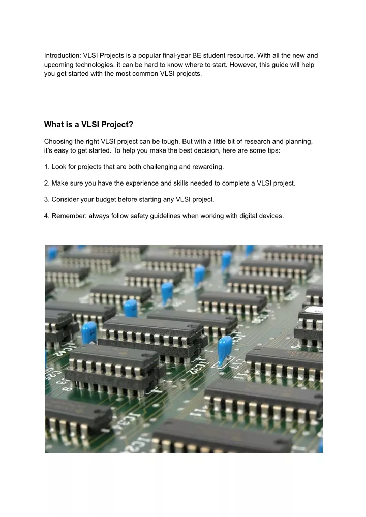 PPT - VLSI Projects for a final year BE student_ Tips and tricks to get started PowerPoint ...