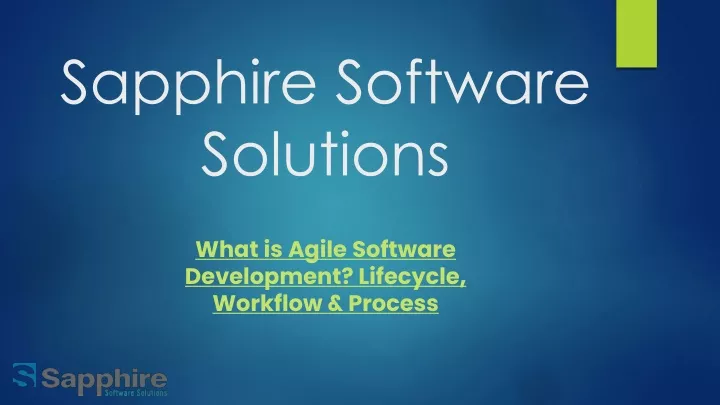 PPT - What is Agile Software Development Lifecycle, Workflow & Process ...