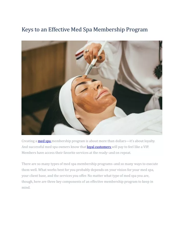 PPT - Keys to an Effective Med Spa Membership Program PowerPoint ...