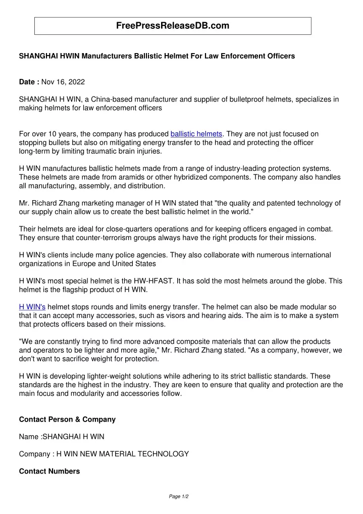 PPT - SHANGHAI HWIN Manufacturers Ballistic Helmet For Law Enforcement ...