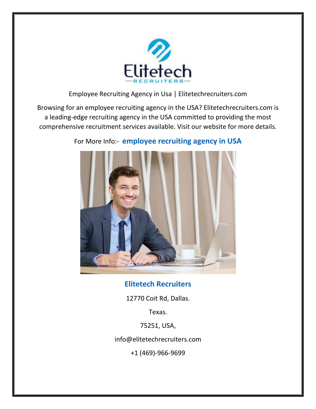 PPT - Employee Recruiting Agency in Usa | Elitetechrecruiters.com ...