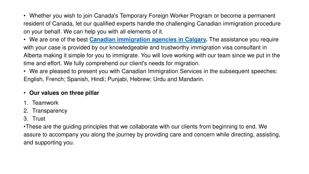 PPT - Canadian immigration agency in Calgary PowerPoint Presentation ...