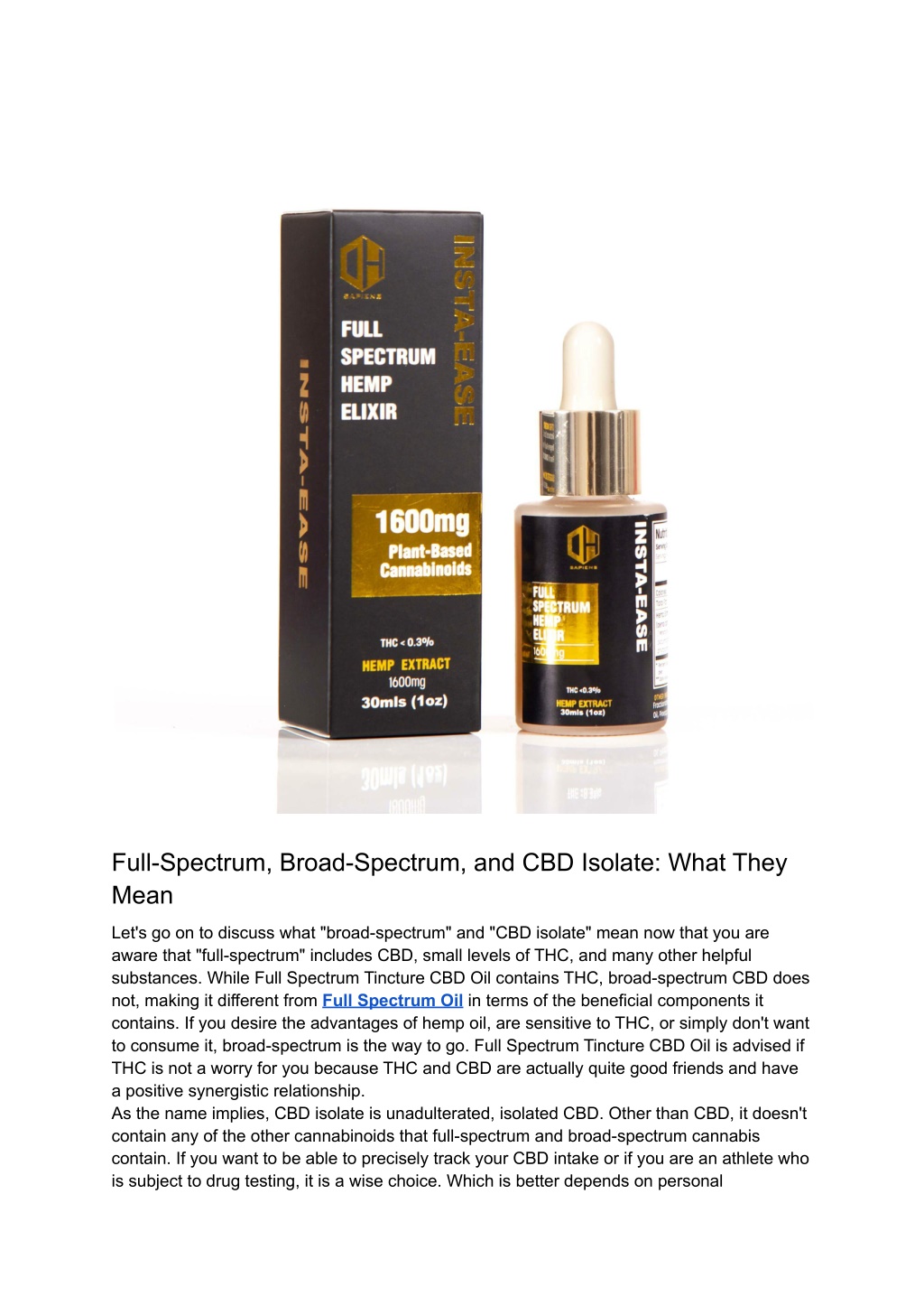 PPT - Describe Full Spectrum Tincture CBD Oil | OH Sapiens PowerPoint ...