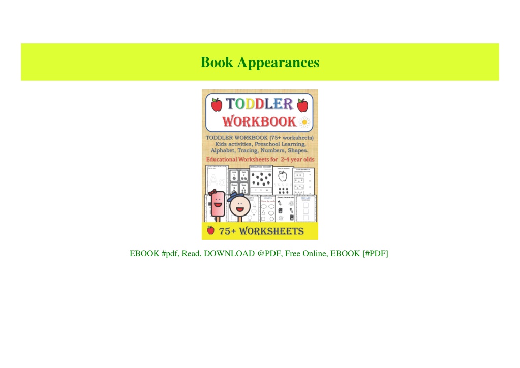 PPT - (EBOOK TODDLER WORKBOOK (75 worksheets) Kids activities Preschool ...