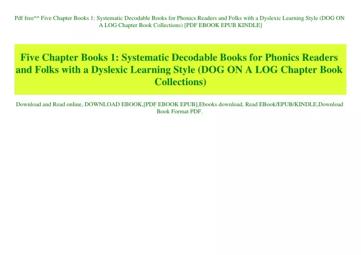 PPT - Pdf free^^ Five Chapter Books 1 Systematic Decodable Books for ...