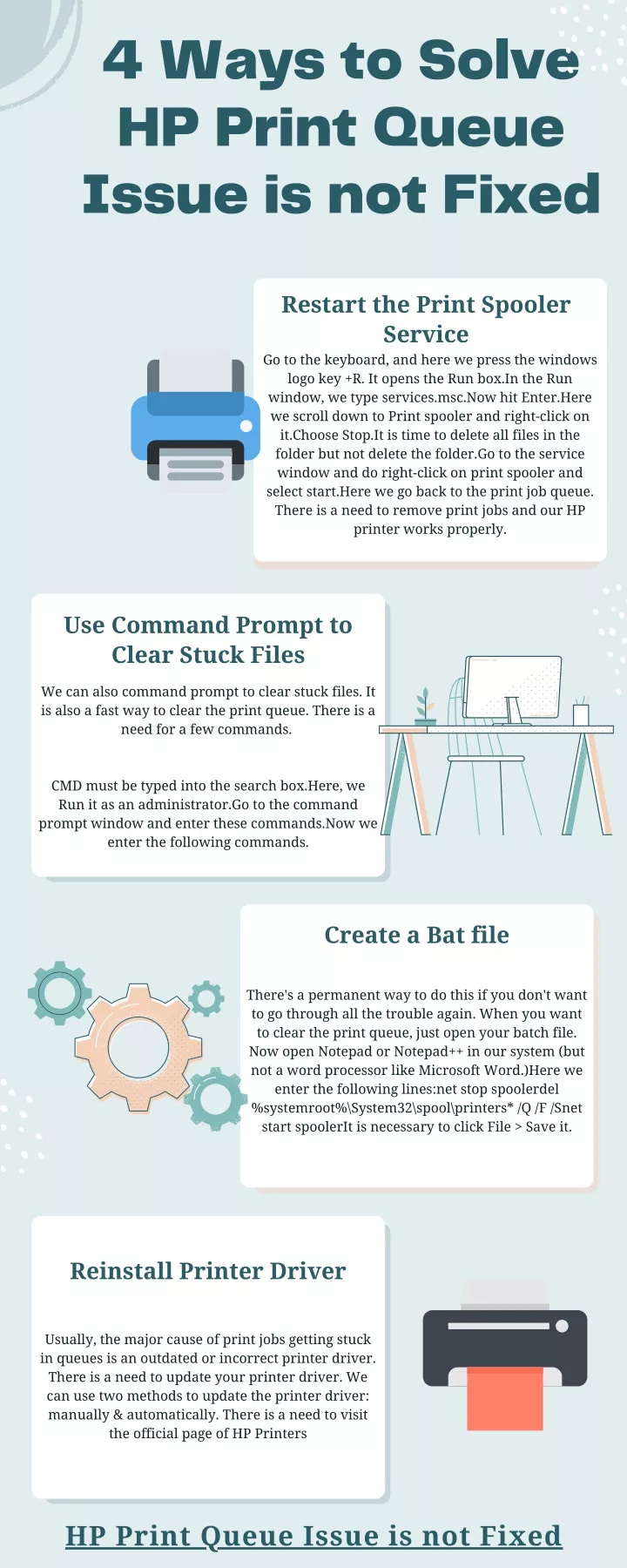 PPT 4 Ways To Solve HP Print Queue Issue Is Not Fixed PowerPoint 