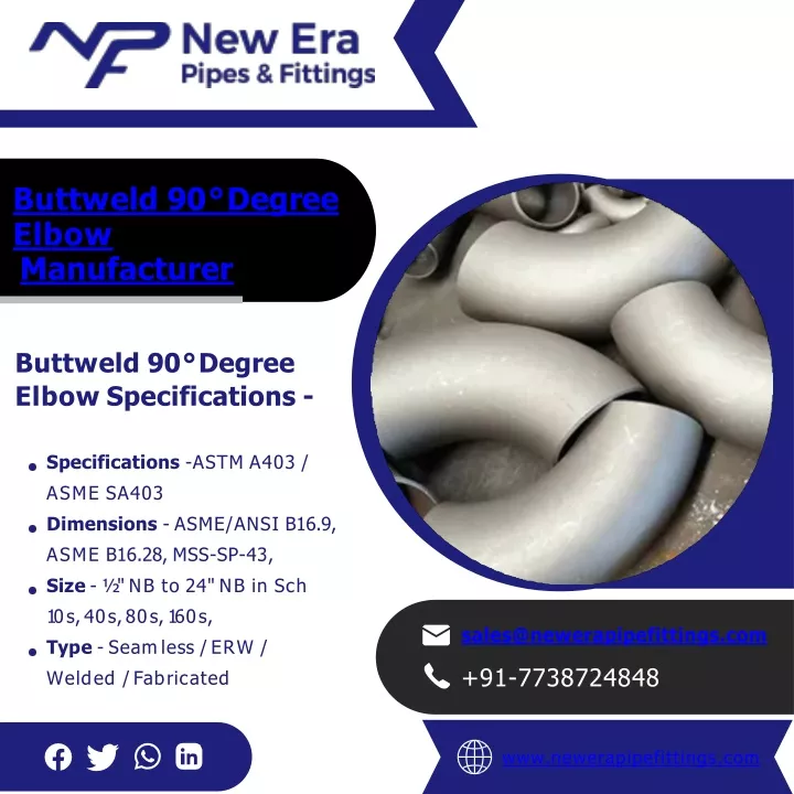 PPT - Buttweld 90° Degree Elbow | Pipe Fittings - New Era Pipes and Fittings PowerPoint ...