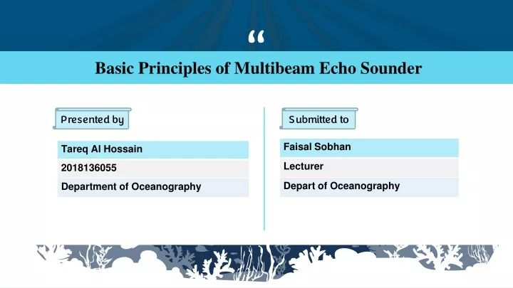 PPT - Principle of Multi Beam Echo Sounder PowerPoint Presentation ...