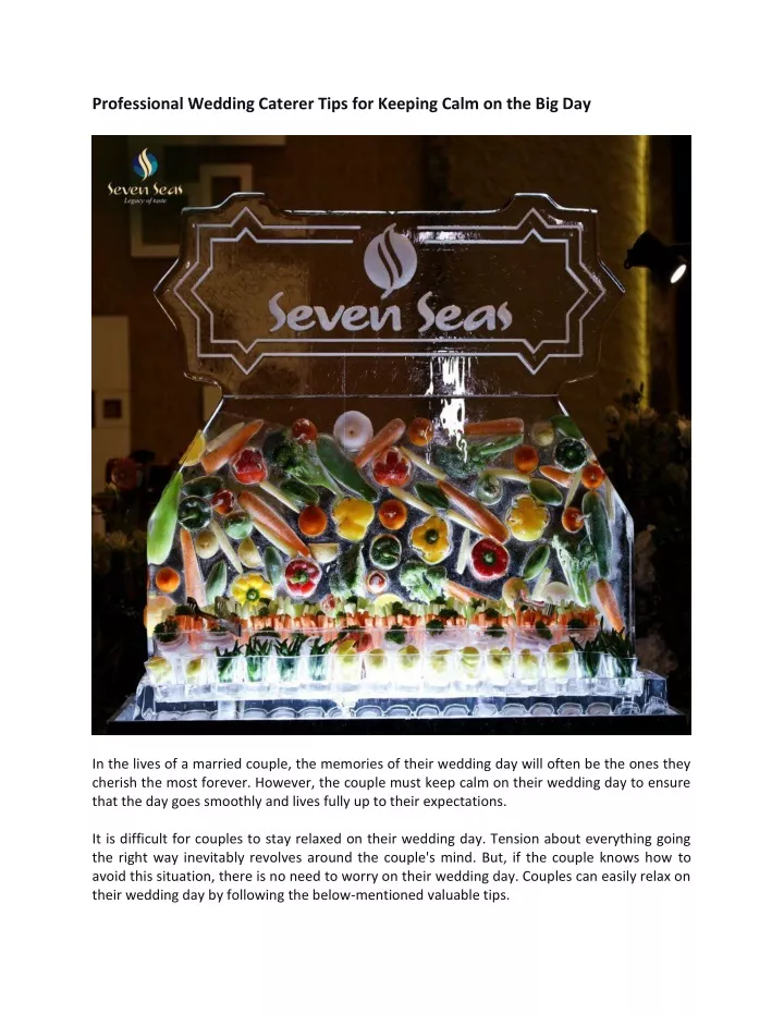 PPT - Professional Wedding Caterer Tips for Keeping Calm on the Big Day ...