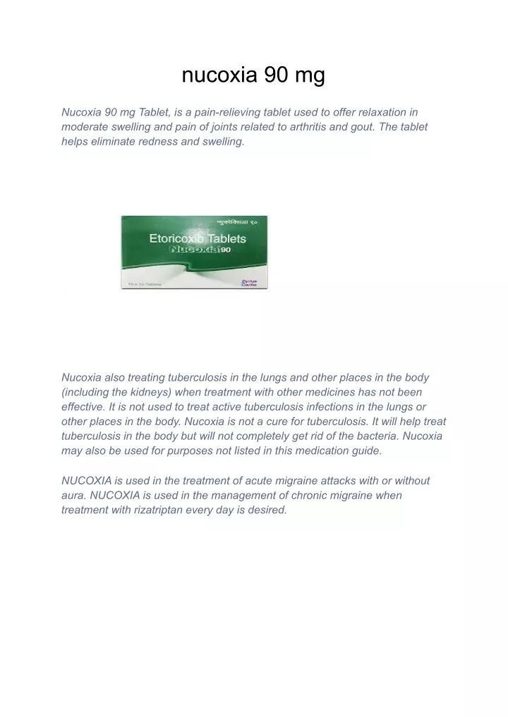 PPT - Nucoxia 90 mg tablet PowerPoint Presentation, free download - ID ...