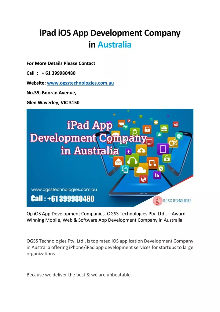 PPT - iPad iOS App Development Company in Australia PowerPoint ...