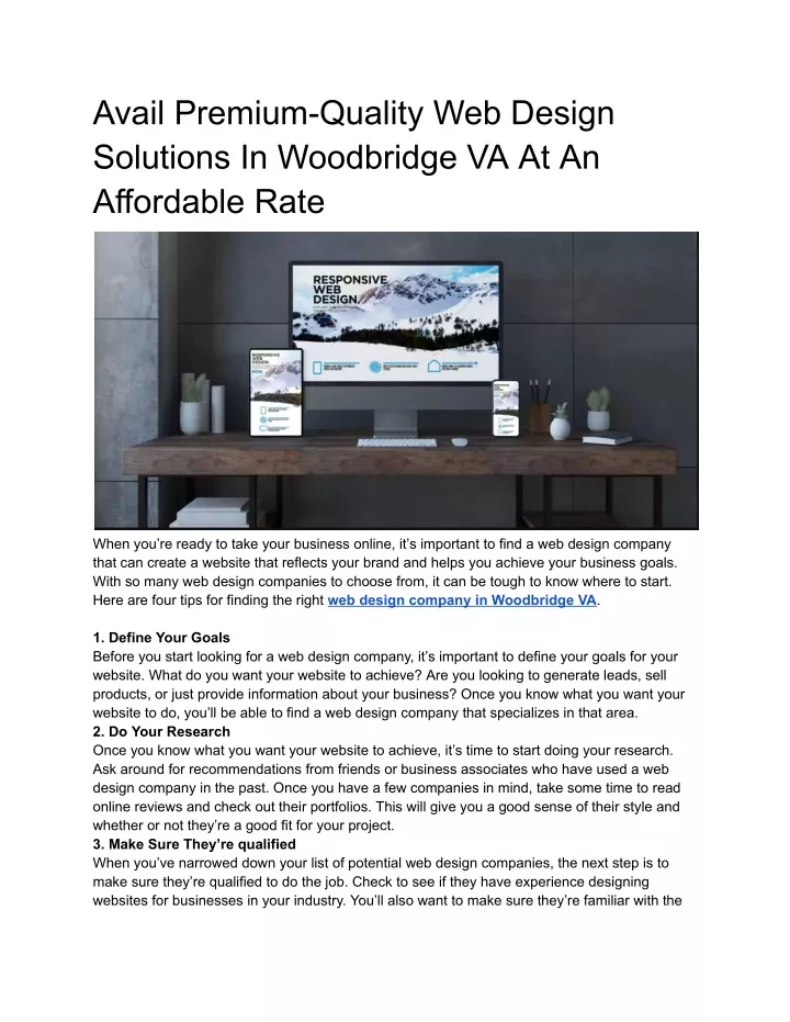 PPT - Avail Premium-Quality Web Design Solutions In Woodbridge VA At An ...