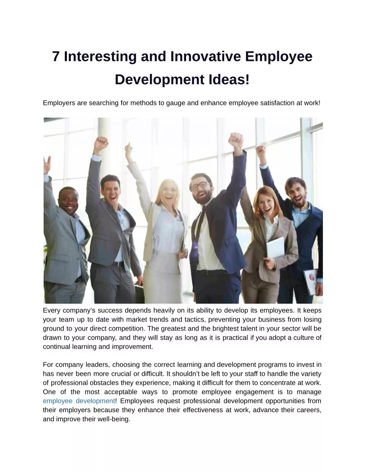 PPT - 7 Interesting and Innovative Employee Development Ideas ...