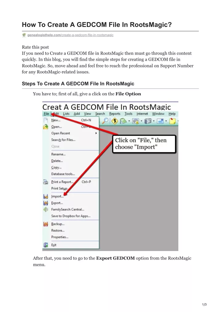 PPT How To Create A GEDCOM File In RootsMagic RootsMagic Database 