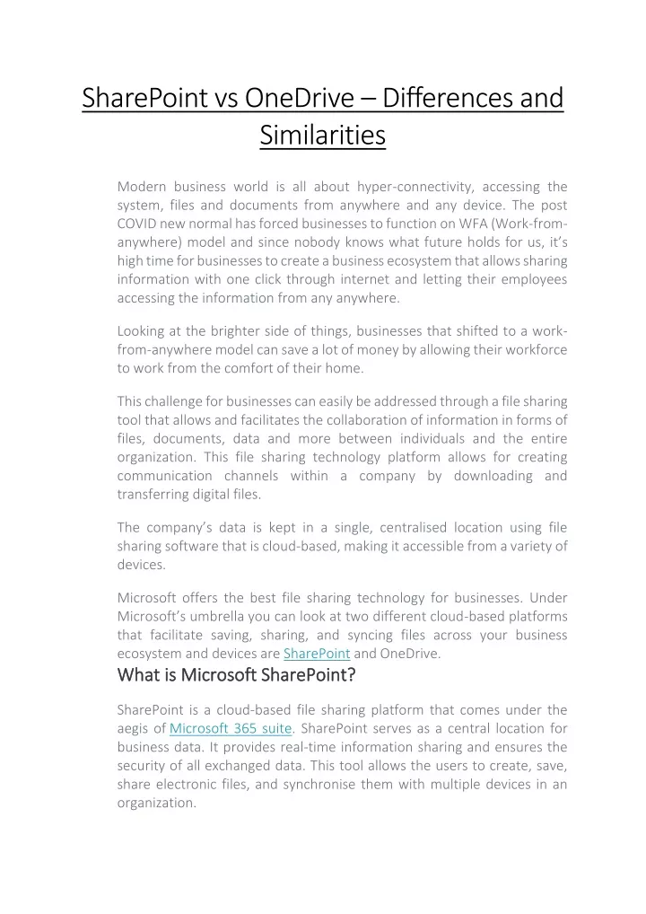 PPT - SharePoint vs OneDrive – Differences and Similarities PowerPoint ...