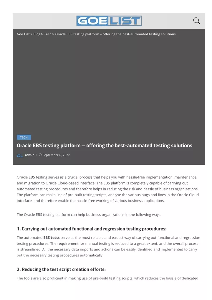 Ppt Oracle Ebs Testing Platform Offering The Best Automated Testing
