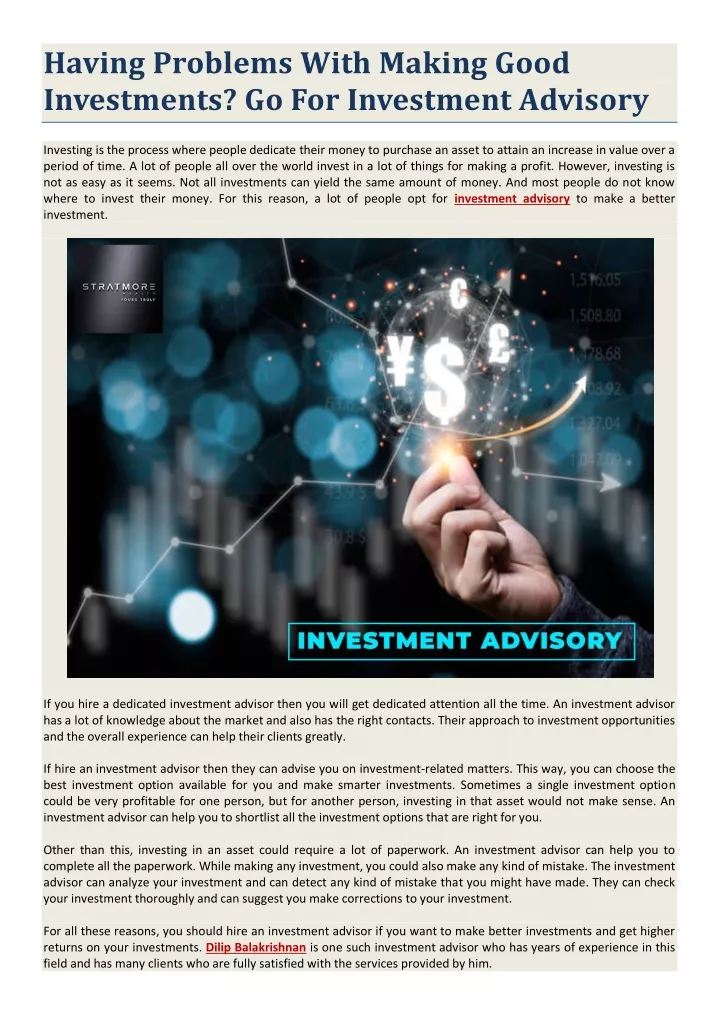 PPT - Having Problems With Making Good Investments- Go For Investment ...