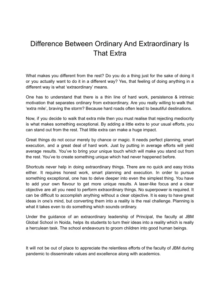 PPT - Difference Between Ordinary And Extraordinary Is That Extra ...