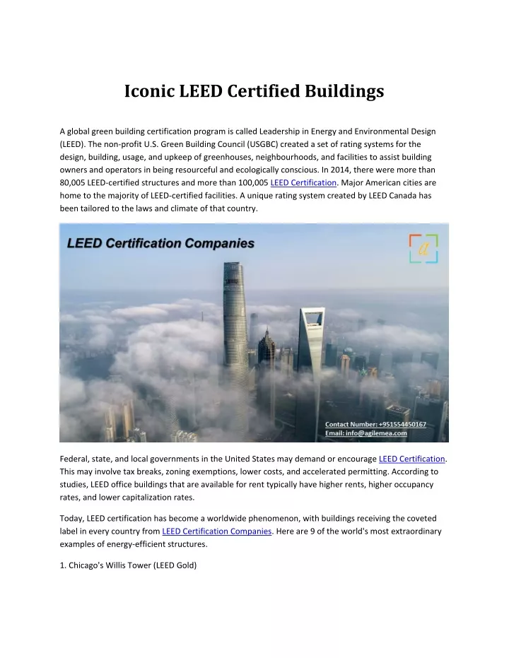 PPT - Iconic LEED Certified Buildings PowerPoint Presentation, free ...