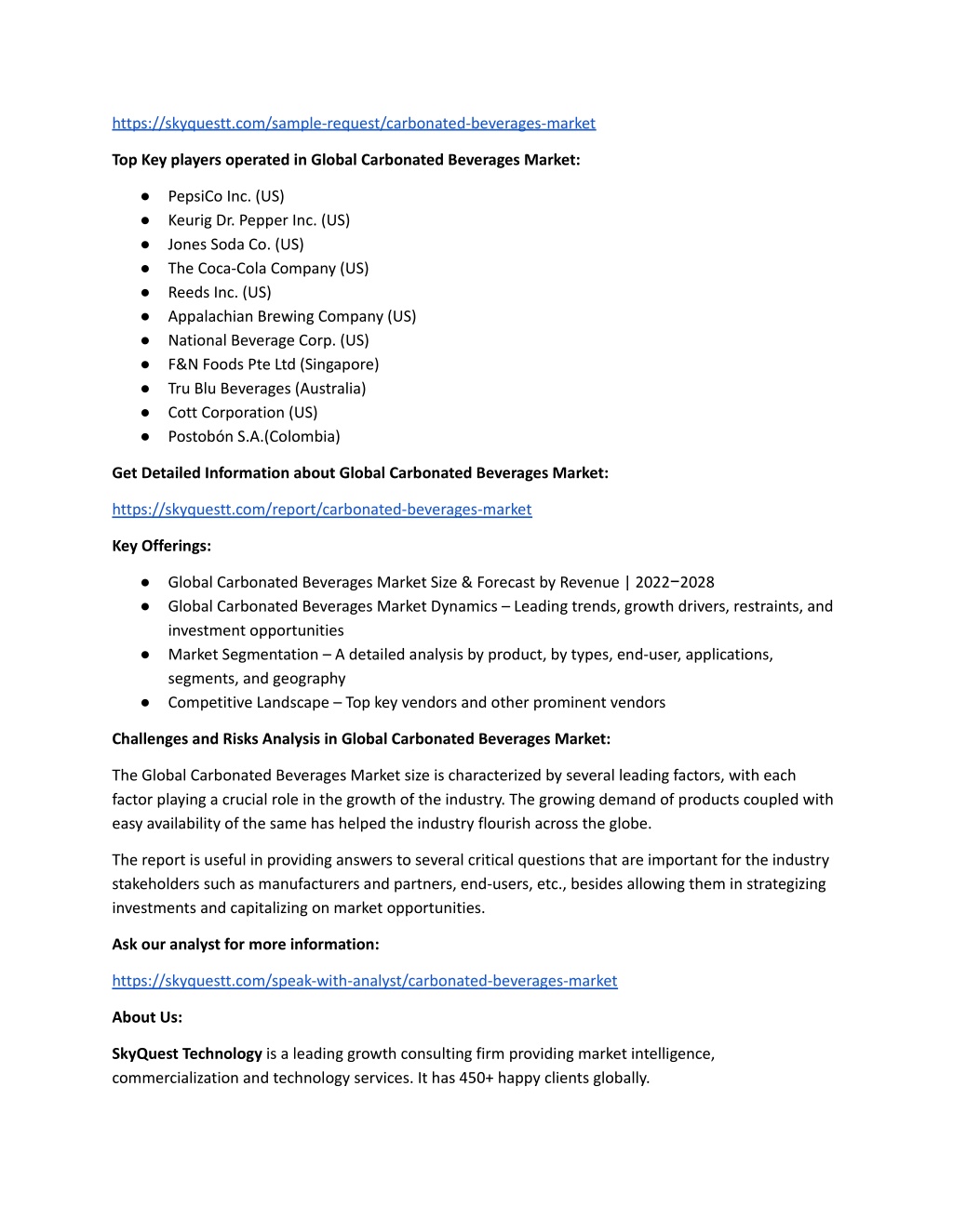 PPT - Global Carbonated Beverages Market 2022: Global Industry Analysis ...