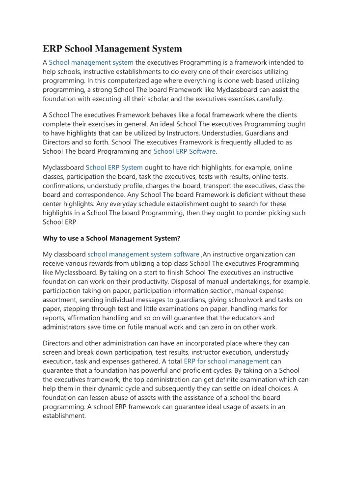 PPT - ERP School Management System PowerPoint Presentation, free ...