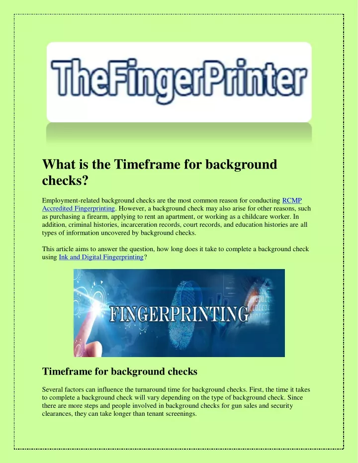 PPT - Thefingerprinter.com - Criminal Background Check RCMP ...