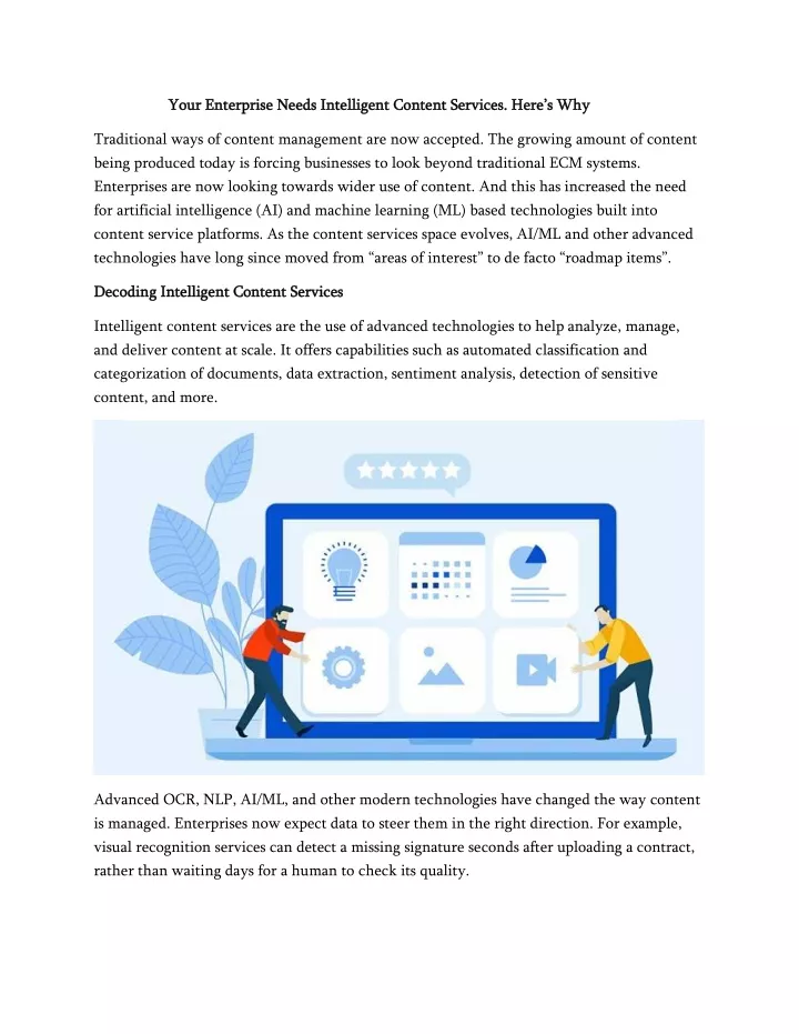PPT - Your Enterprise Needs Intelligent Content Services. Here’s Why ...