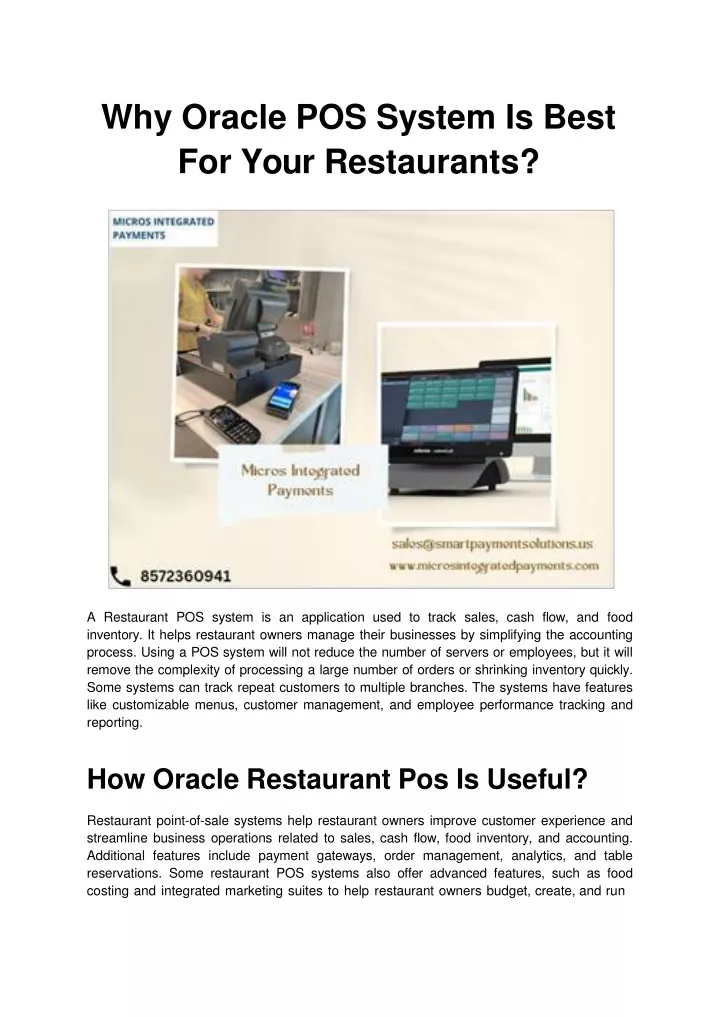 Ppt Why Oracle Pos System Is Best For Your Restaurants Ppt Powerpoint Presentation Id 11770317