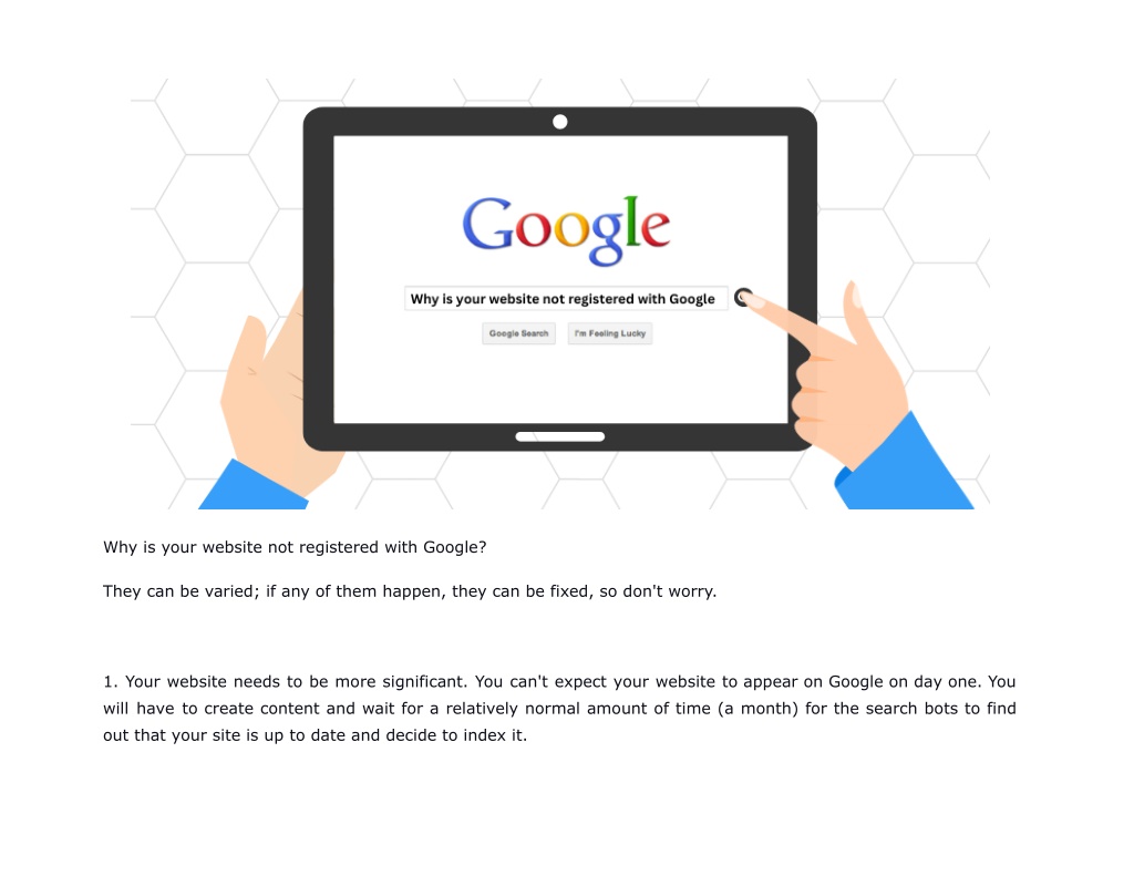 PPT - Why My Site Is Not Showing Up on Google? Here Are the Top 5 ...