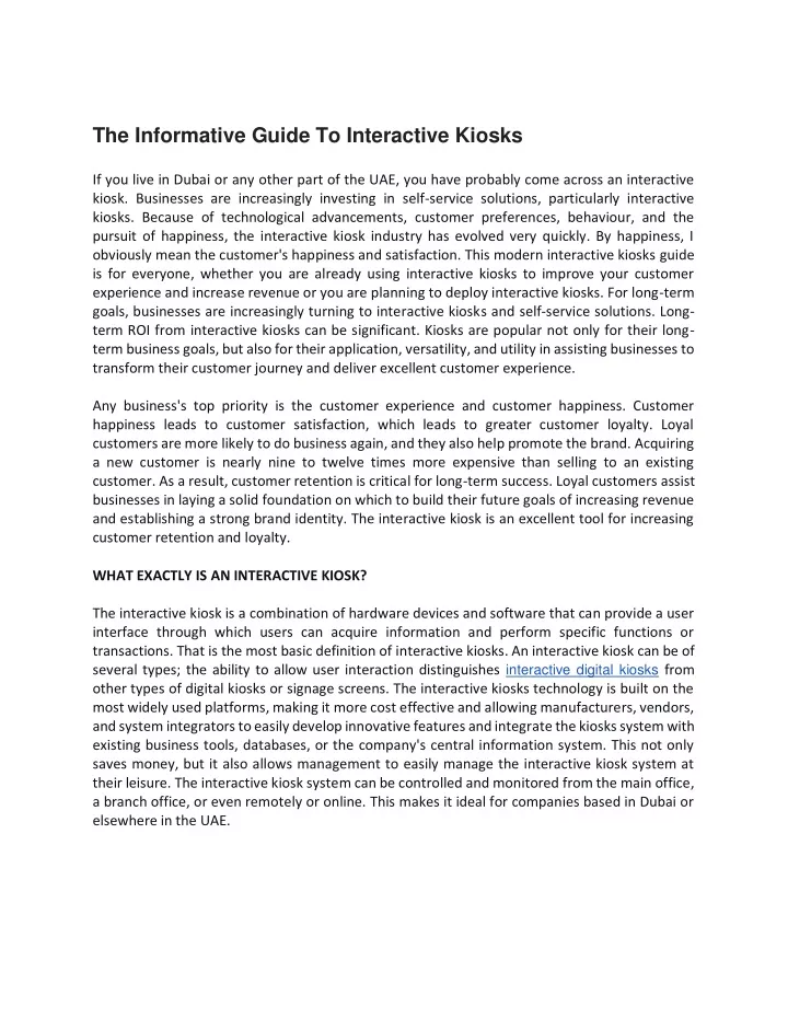 PPT - The Informative Guide To Interactive Kiosks PowerPoint ... PPT - The Informative Guide To Interactive Kiosks PowerPoint ...