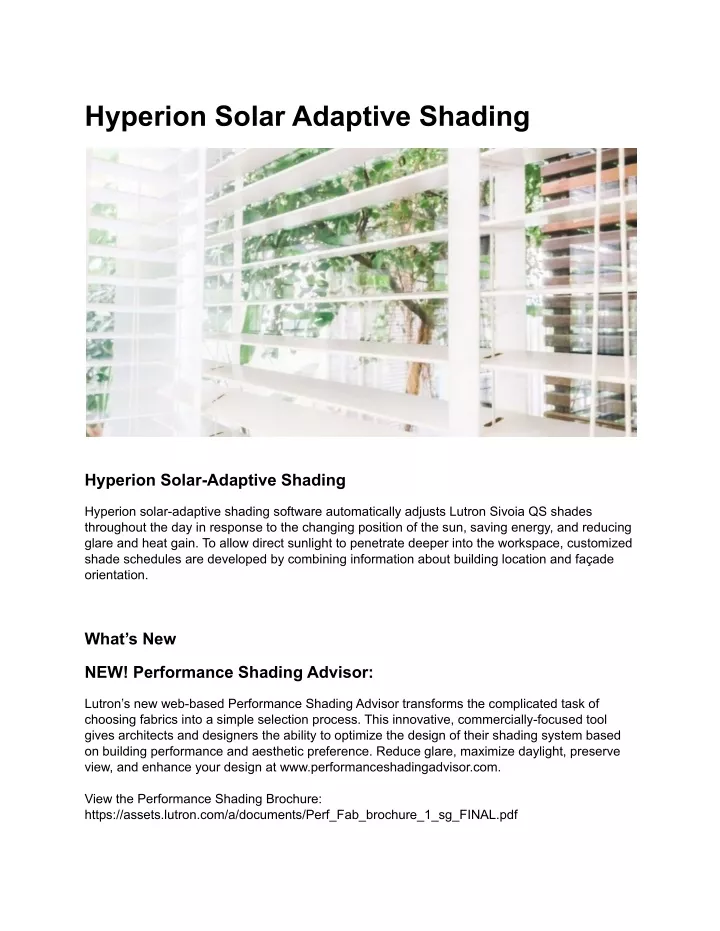 PPT - Hyperion Solar Adaptive Shading PowerPoint Presentation, free ...