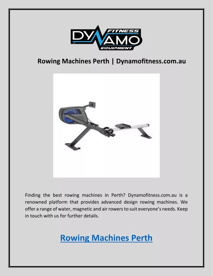 PPT - Rowing Machines Perth | Dynamofitness.com.au PowerPoint ...