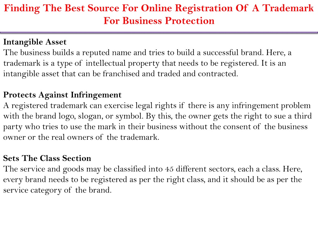 PPT - Finding The Best Source For Online Registration Of A Trademark ...