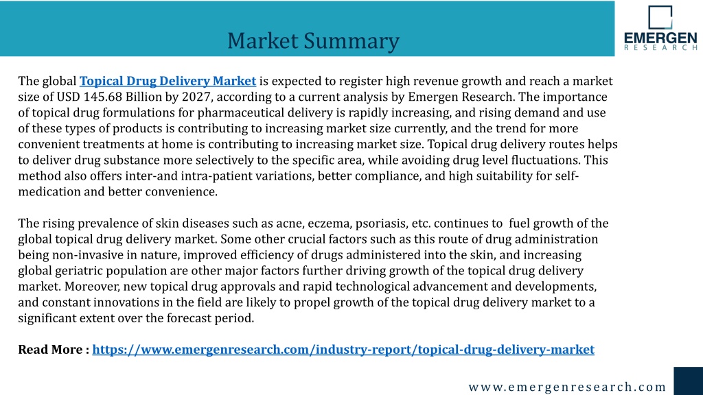 PPT - Topical Drug Delivery Market Opportunities, Revenue Share Analysis by 2027 PowerPoint ...