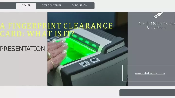 PPT - A Fingerprint Clearance Card: What is It? PowerPoint Presentation ...