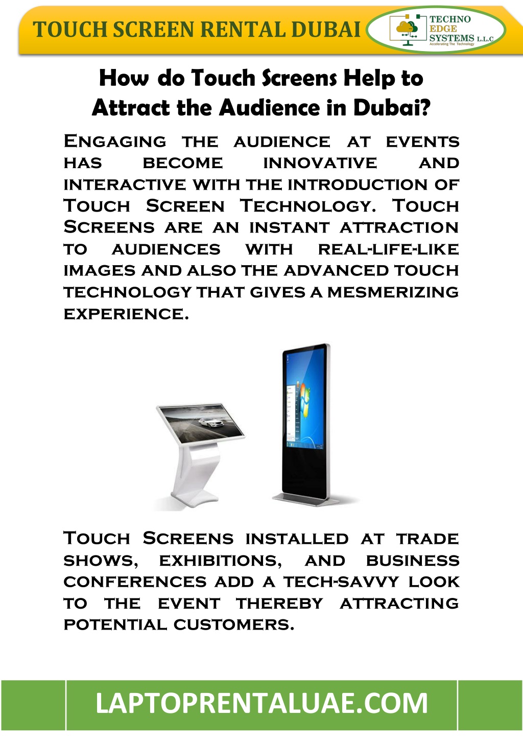 PPT - How do Touch Screens Help to Attract the Audience in Dubai ...