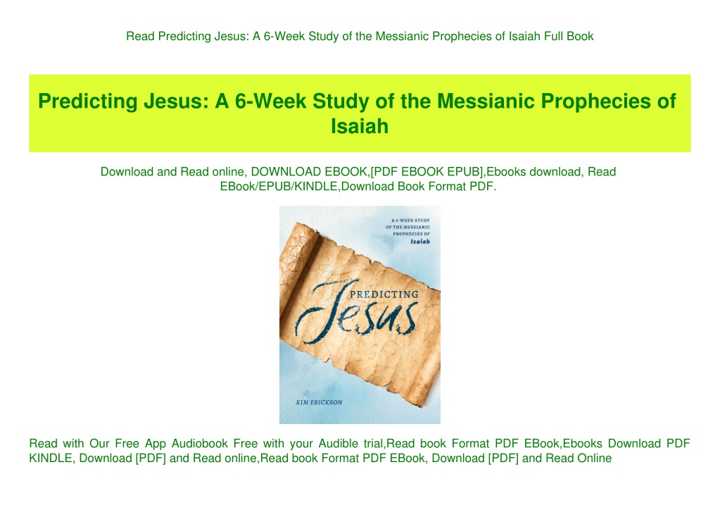 PPT - Read Predicting Jesus A 6-Week Study of the Messianic Prophecies ...